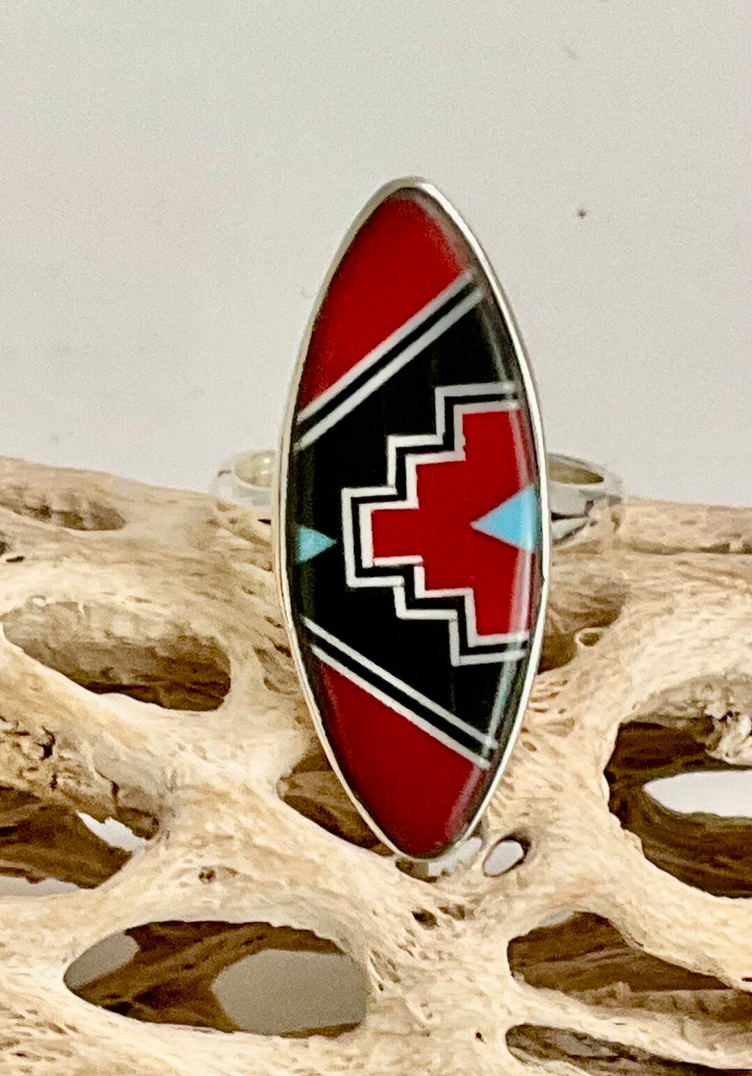 Native American Indian Jewelry Sterling Silver Vintage Red Coral and ...