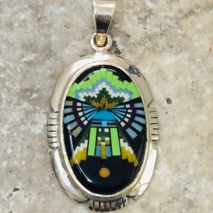 Navajo Made Native American Indian Jewelry Sterling Silver Navajo Yei ...