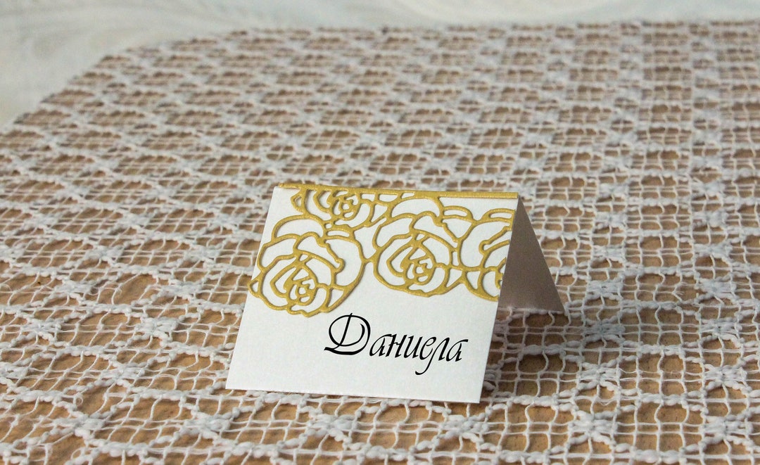 Rose Place Cards Name Cards Table Seating Cards Wedding Place Wedding ...