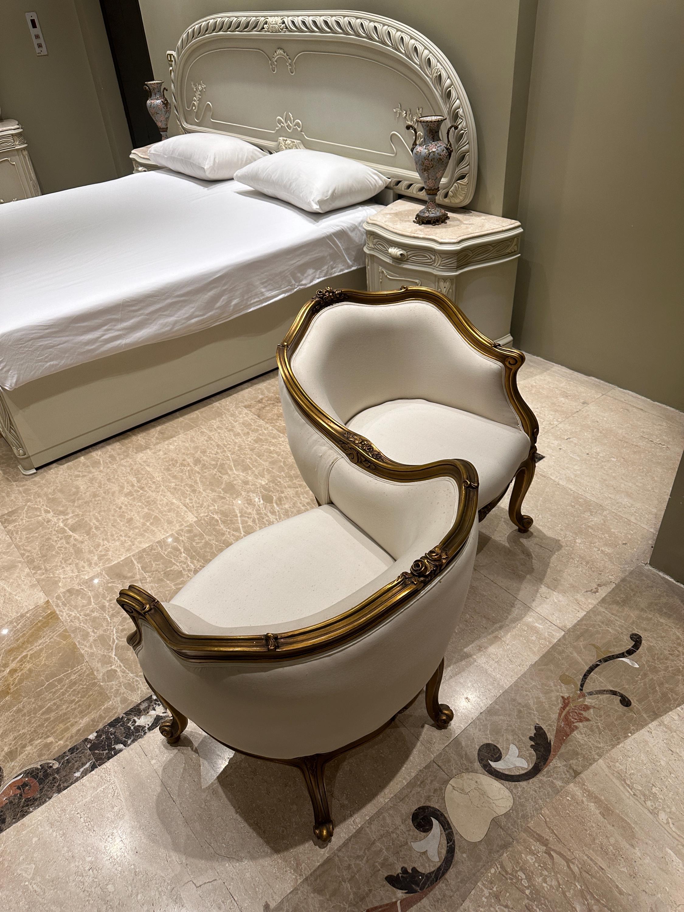 Special Order* Petite Louis XV French style gilt wood conversation chair