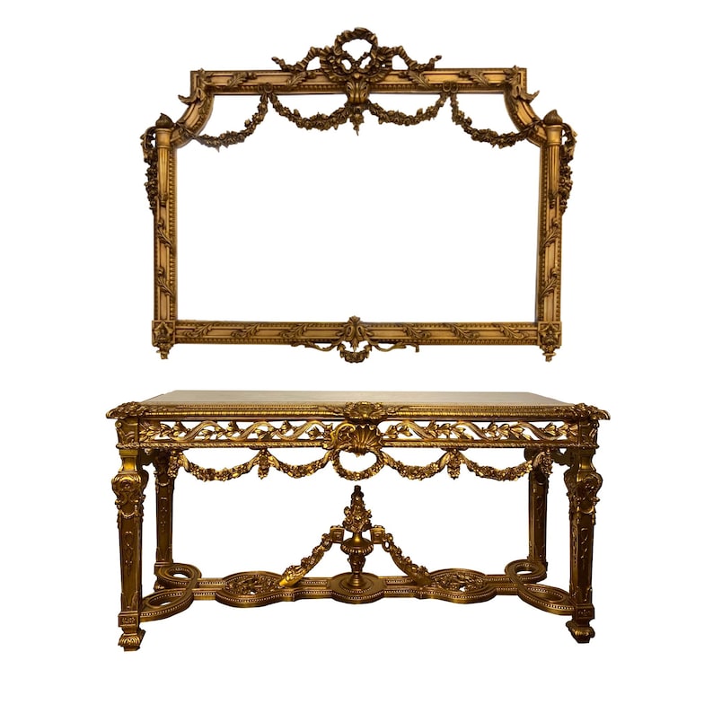 Hand Carved Victorian Console Entry Table - Etsy
