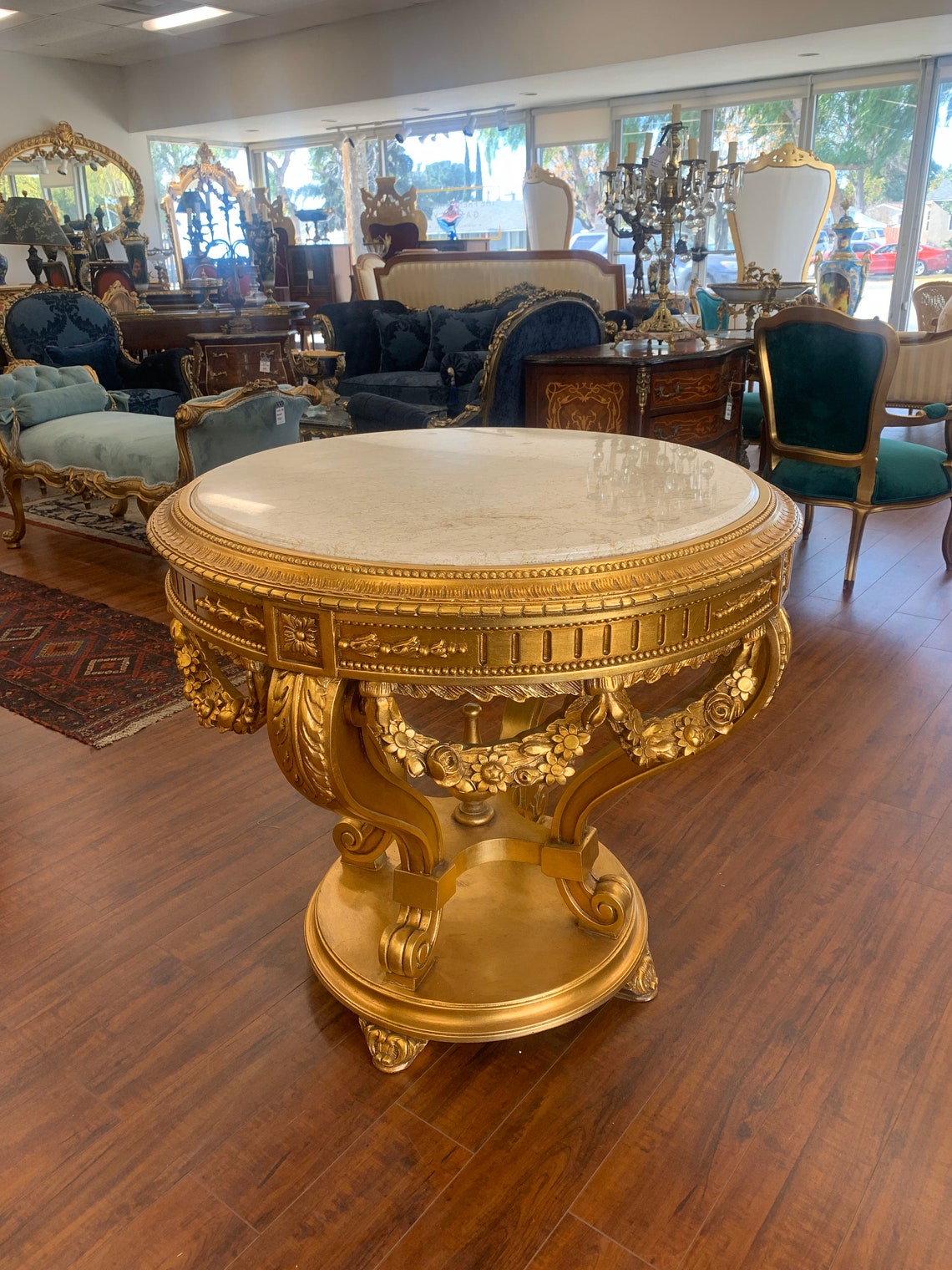French Style Gilded Round Center Table - Etsy
