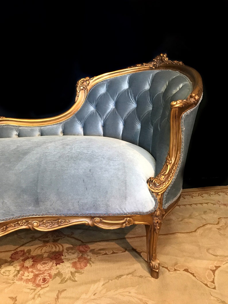 French Style Louis XVI Tufted Chaise Lounge - Etsy