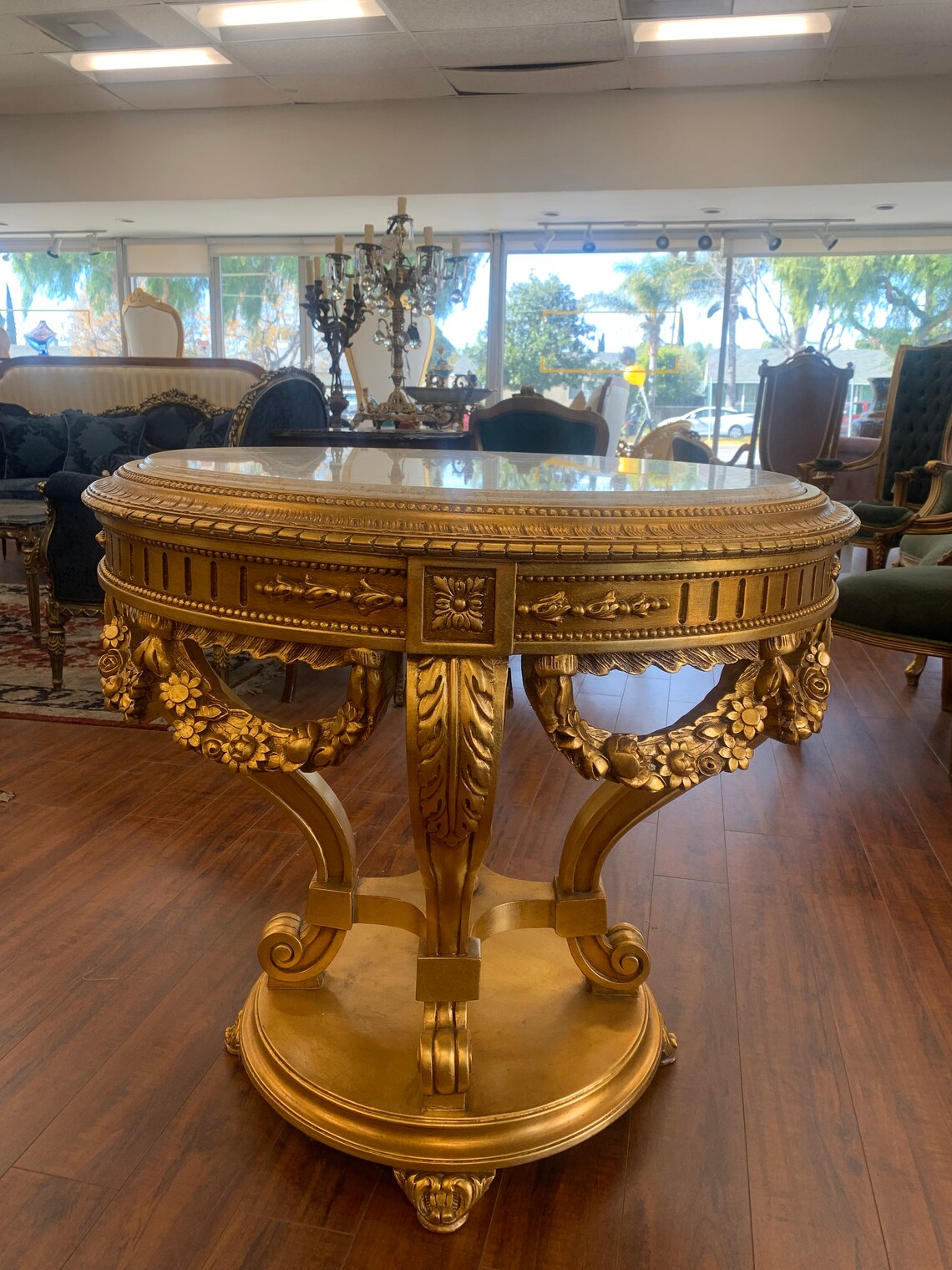 French Style Gilded Round Center Table - Etsy