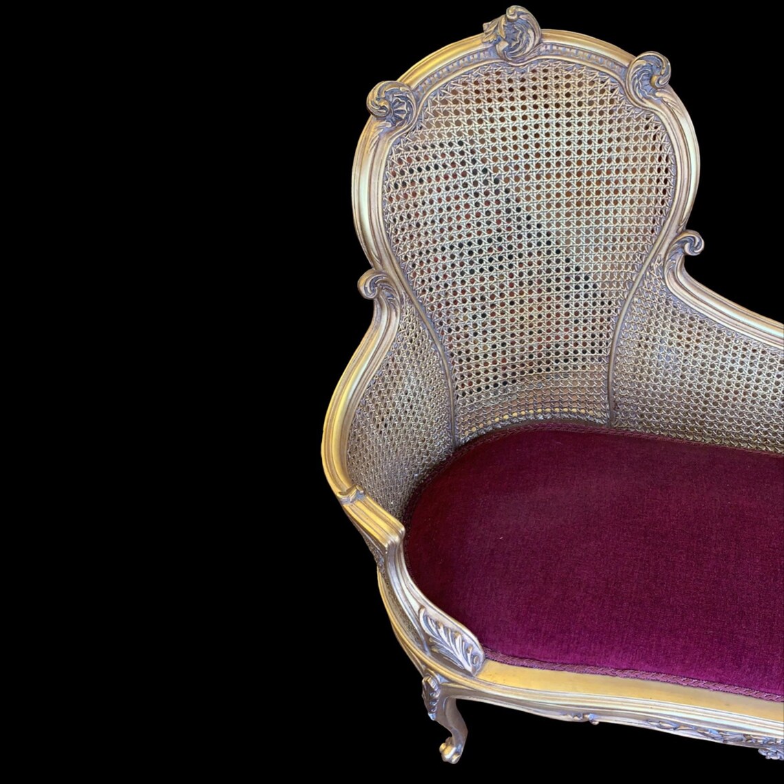 Louis XV Style Chaise Lounge With Cane | Etsy