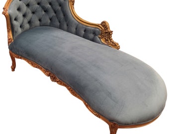 French Louis XVI Style Pune Settee Sofa/ Victorian Style Chaise Lounge ...