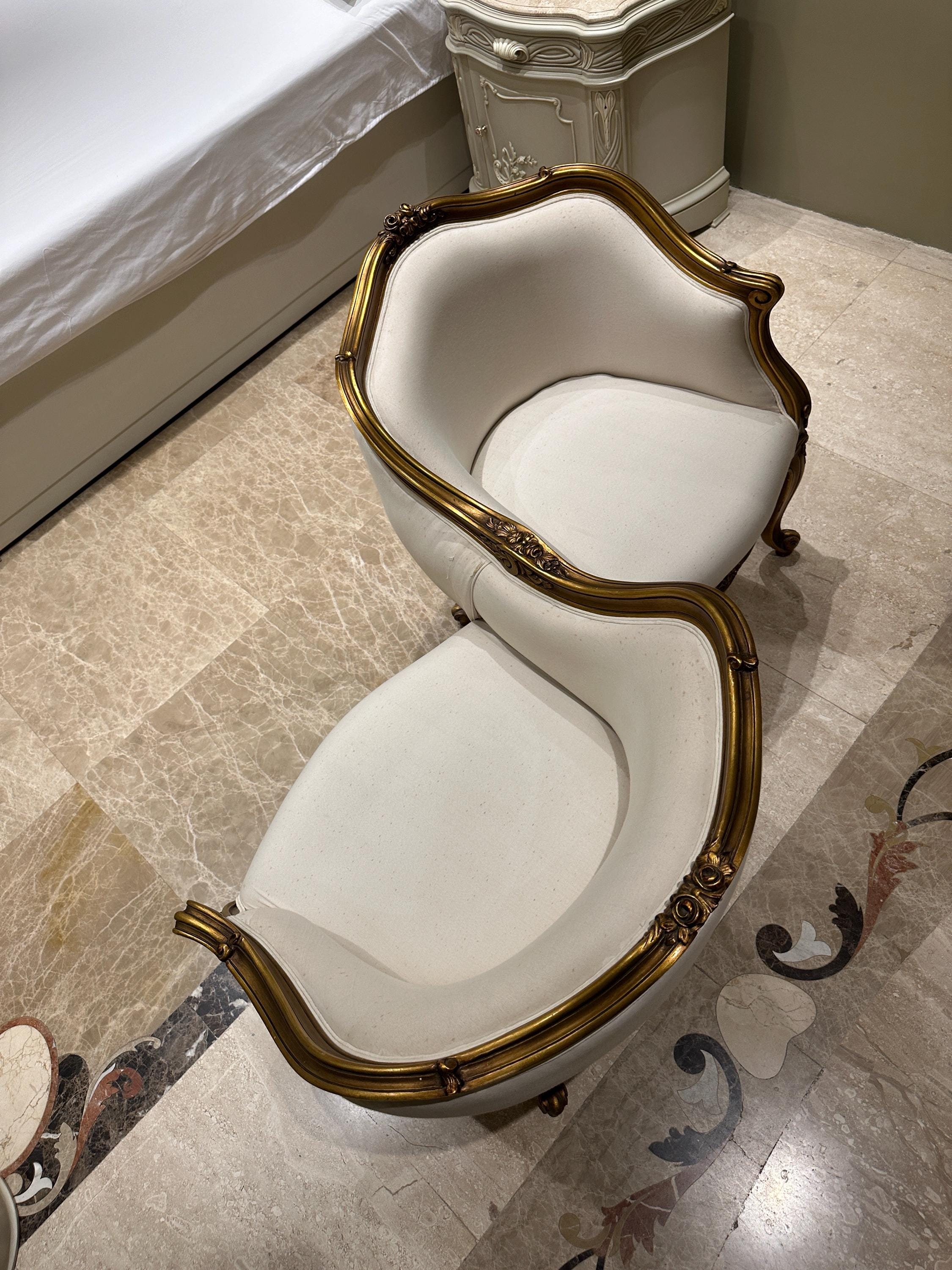 Special Order* Petite Louis XV French style gilt wood conversation chair