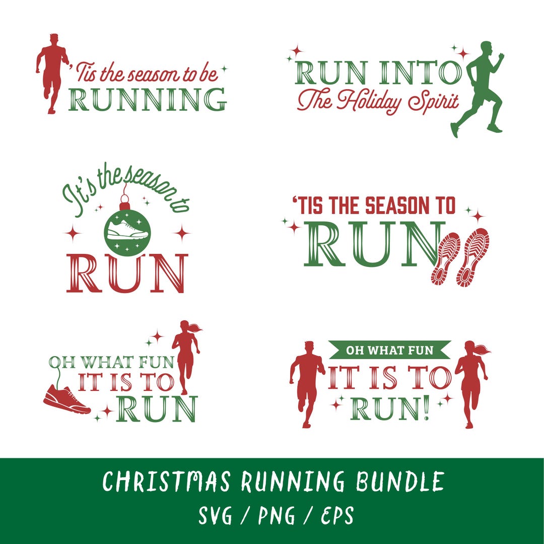 Running Bundle SVG | Christmas Running SVG | Running Cricut | Running ...