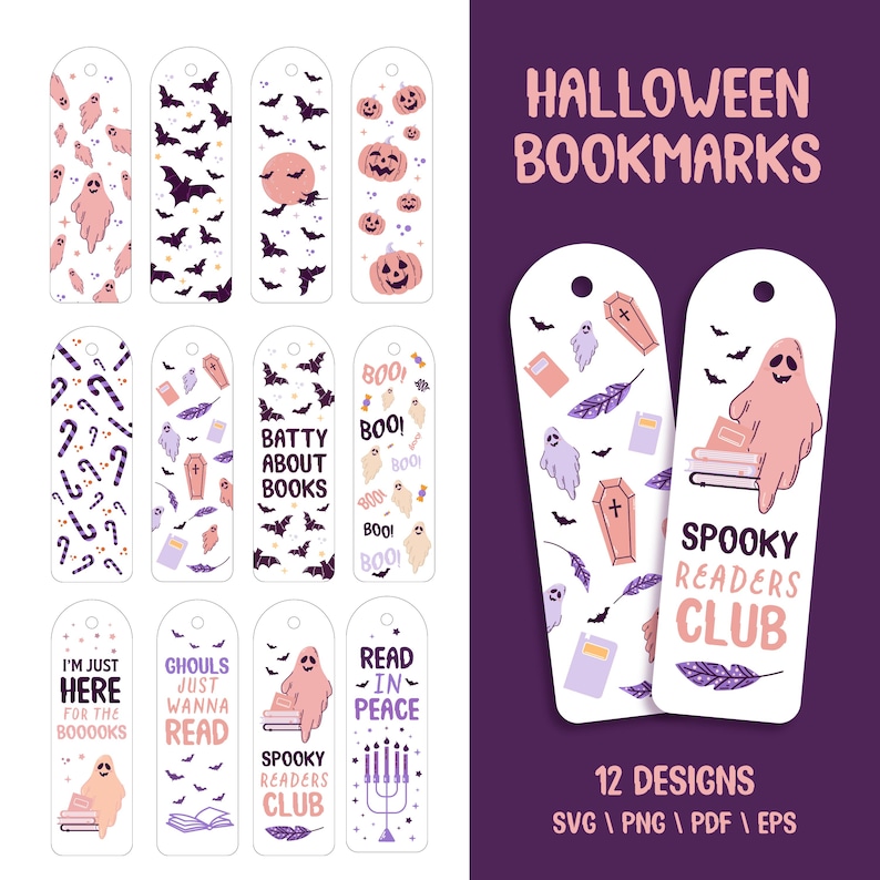 Bookmark Svg, Halloween Bookmark Svg, Fall Bookmark Svg, Spooky ...