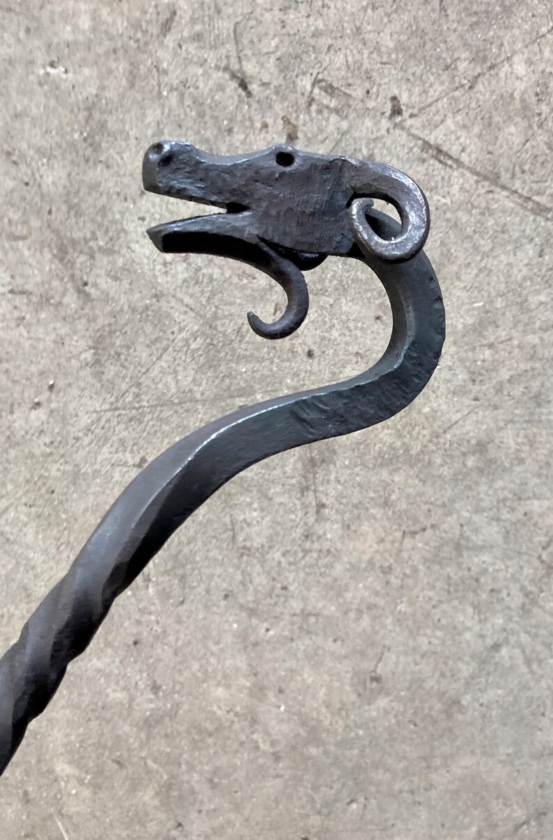 Dragon Fire Poker / Hand Forged / Blacksmith Fire Pit Tool | Etsy