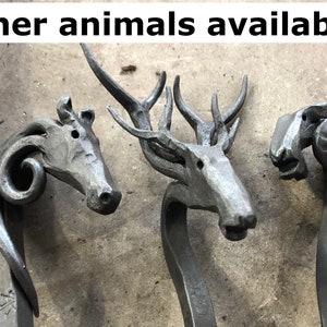 Rabbit Fire Poker / Hand Forged Hare Head / Blacksmith Fire Pit Tool ...