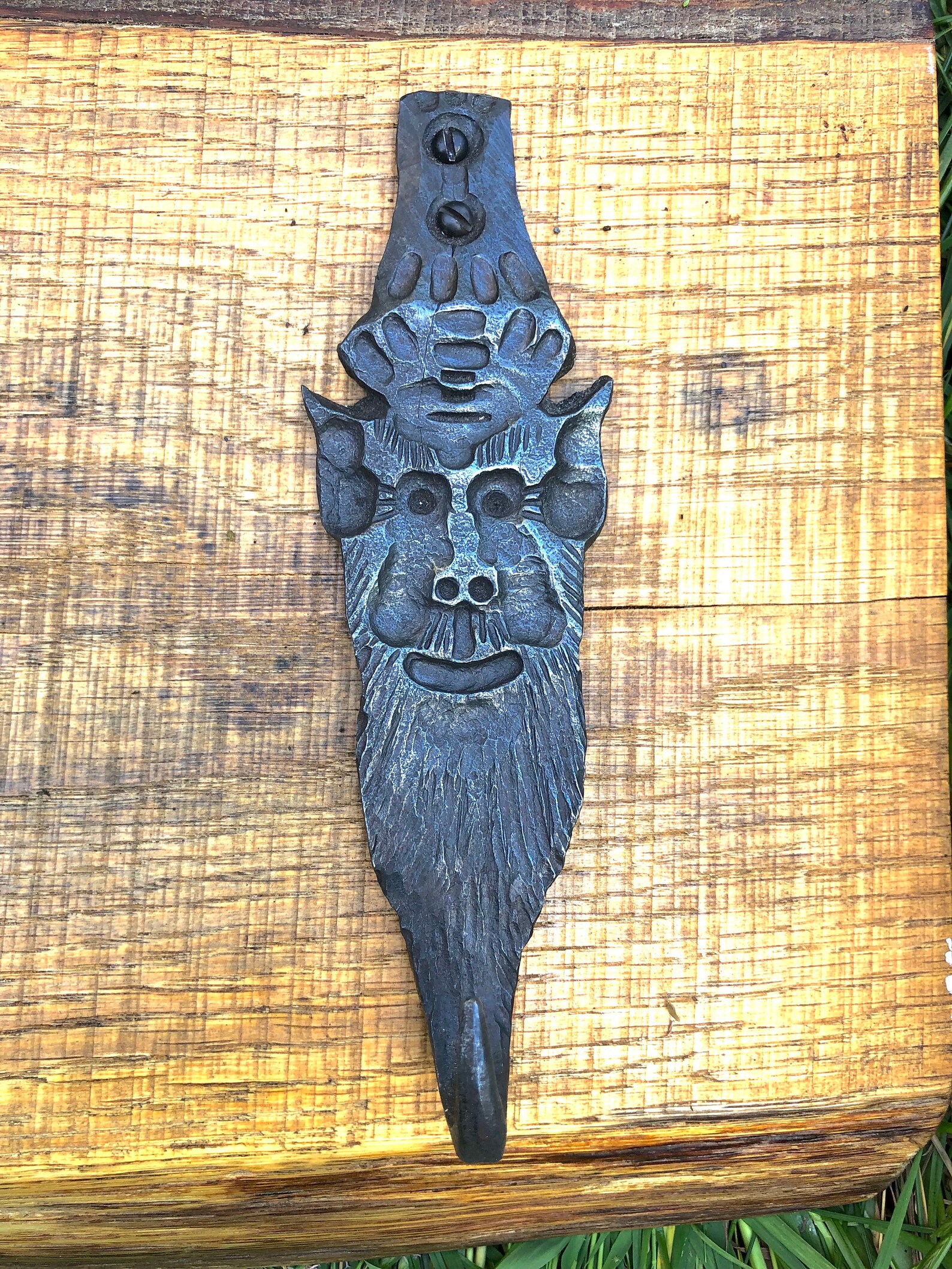 Hand Forged Wizard Face / Gnome Hooks / Blacksmith | Etsy