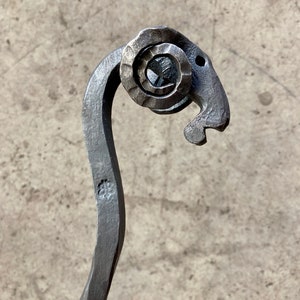 Ram's Head Fire Poker / Hand Forged / Blacksmith Fire Pit Tool - Etsy
