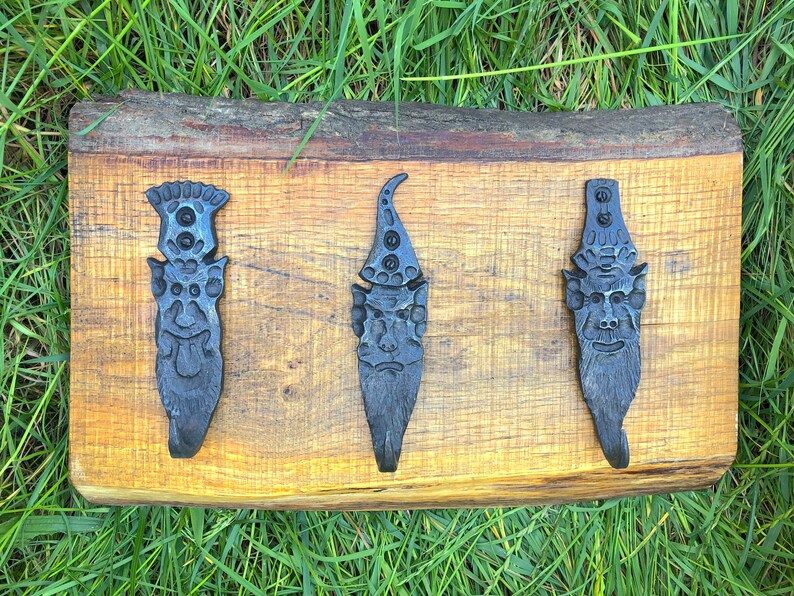 Hand Forged Wizard Face / Gnome Hooks / Blacksmith - Etsy UK