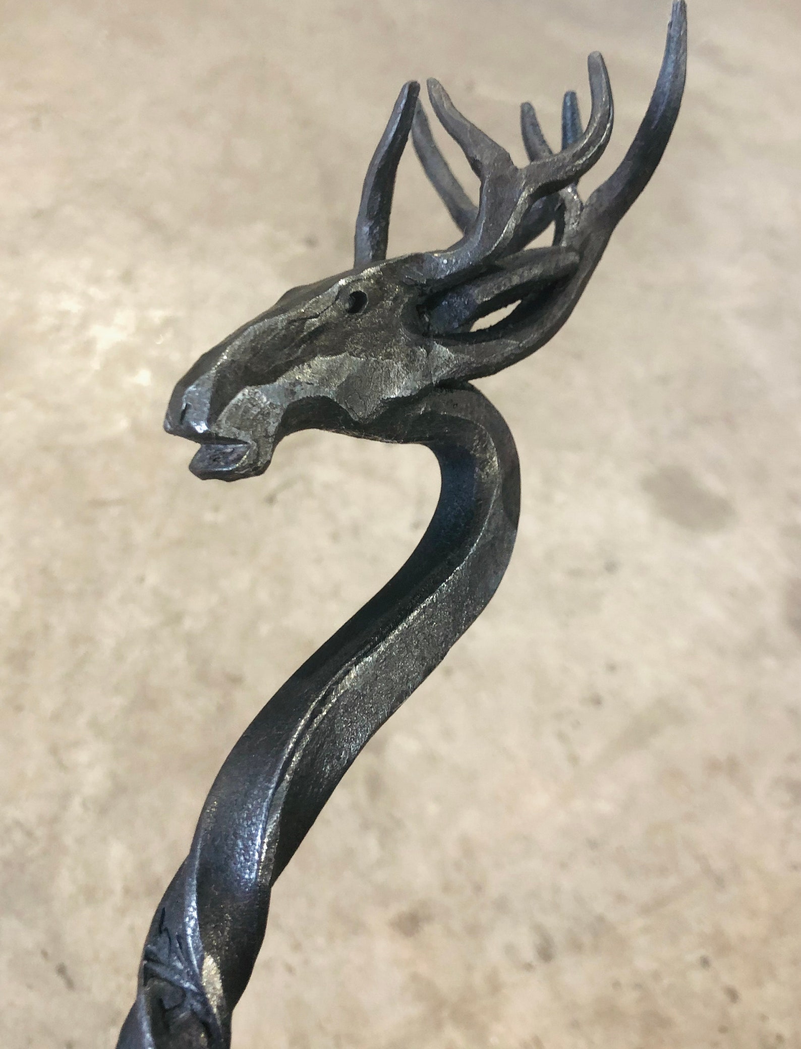 Stag Fire Poker / Blacksmith Fire Pit Tool / Hand Forged | Etsy UK