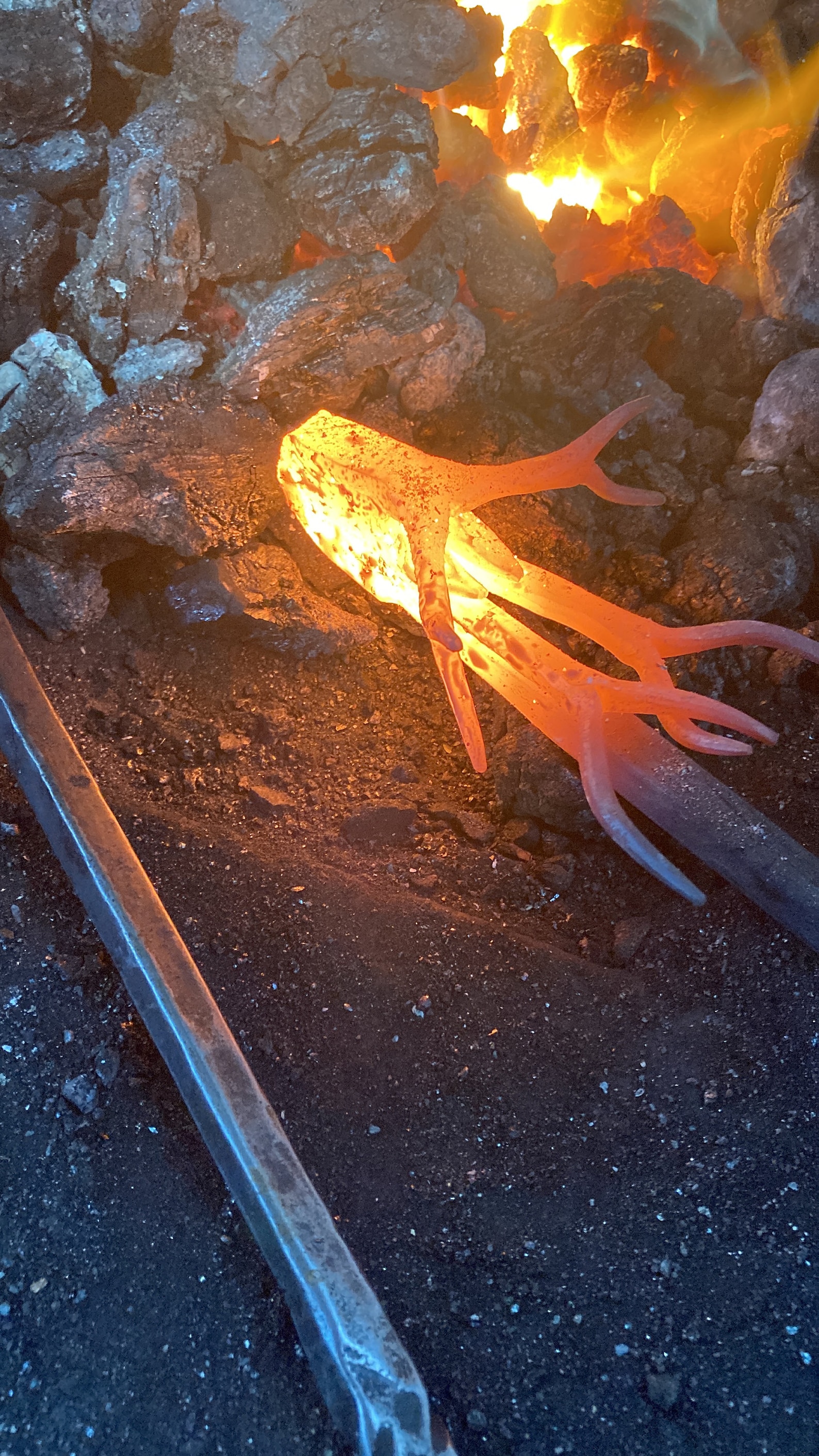 Stag Fire Poker / Blacksmith Fire Pit Tool / Hand Forged - Etsy