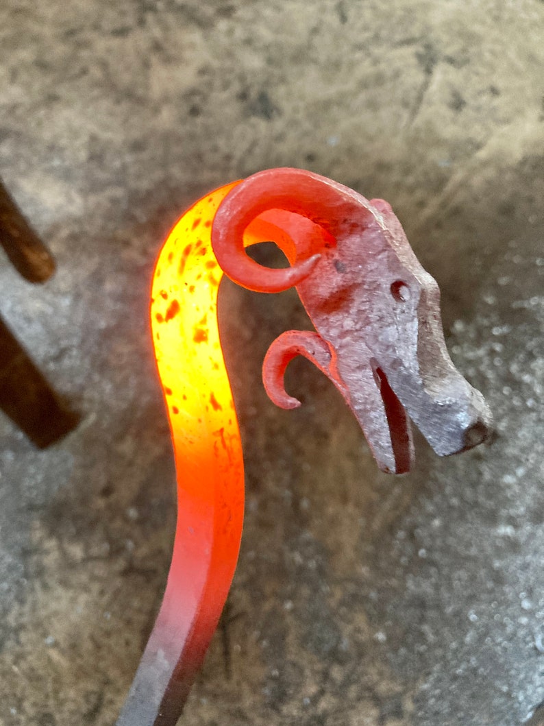 Dragon Fire Poker / Hand Forged / Blacksmith Fire Pit Tool | Etsy