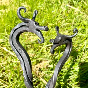Dragon Fire Poker / Hand Forged / Blacksmith Fire Pit Tool - Etsy