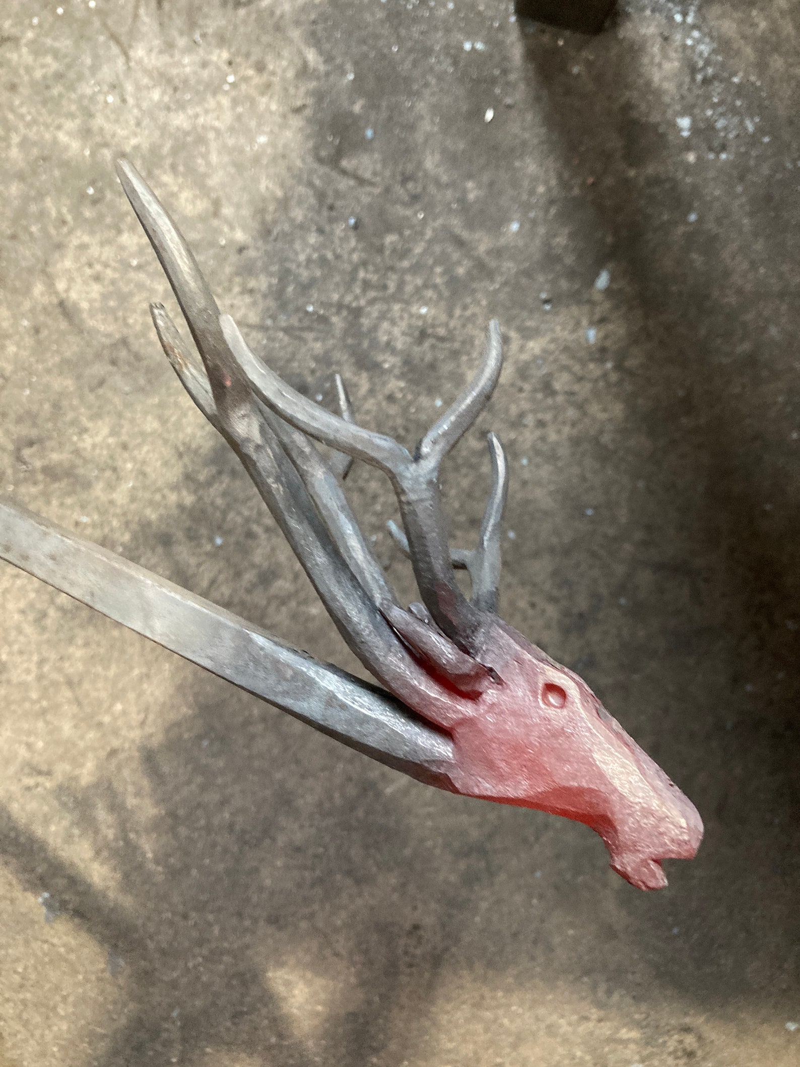 Stag Fire Poker / Blacksmith Fire Pit Tool / Hand Forged - Etsy