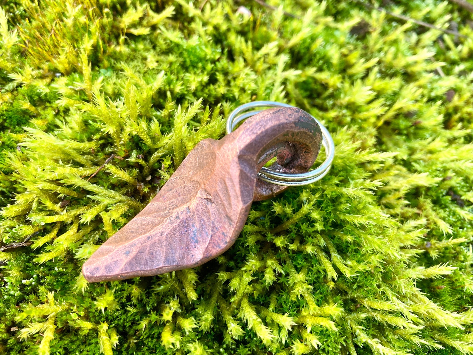 Hand Forged Leaf Keyring / Key Fob / Blacksmith Leaf - Etsy UK