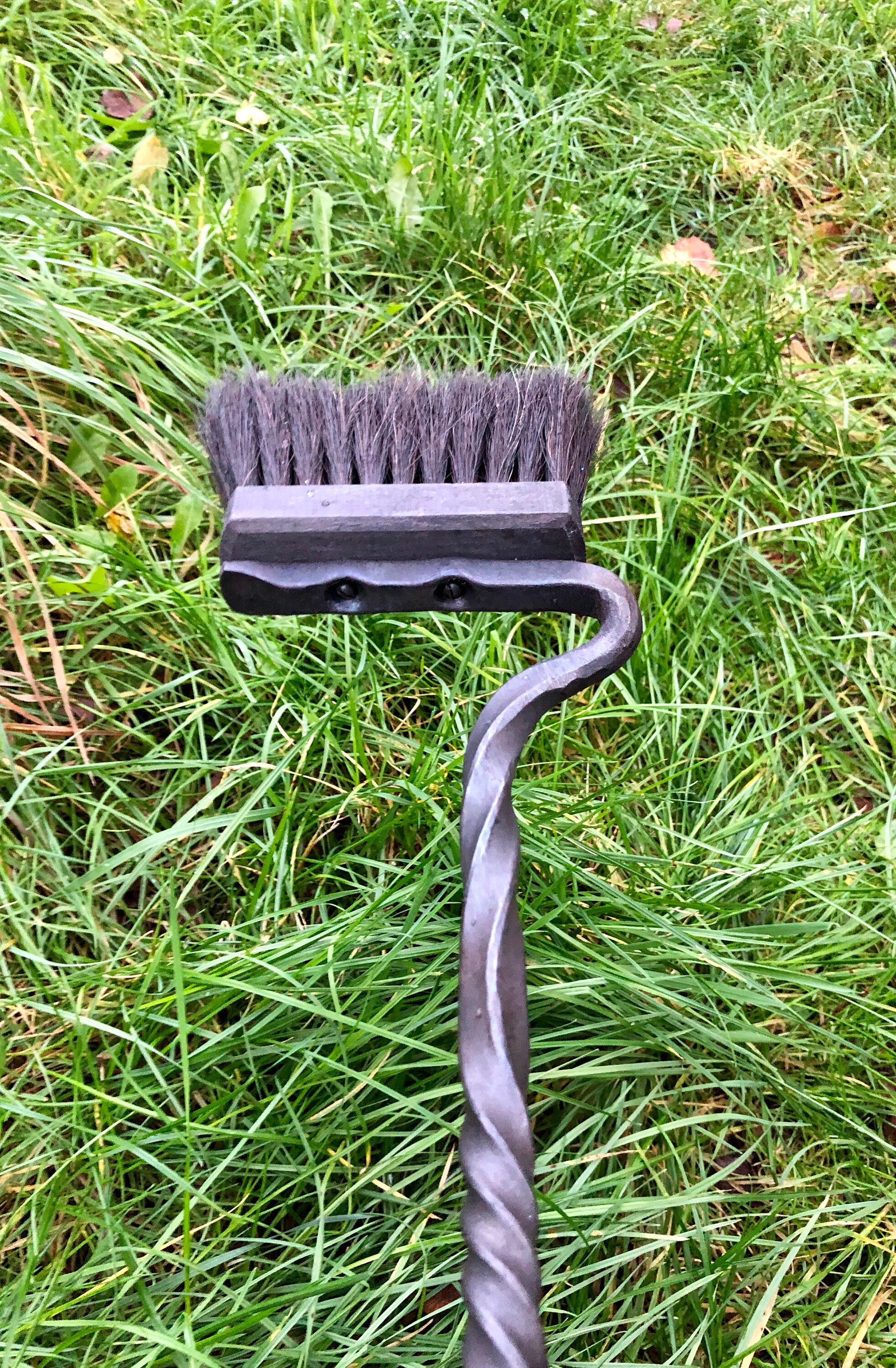 Hand forged fireplace brush / fire tool / companion set | Etsy