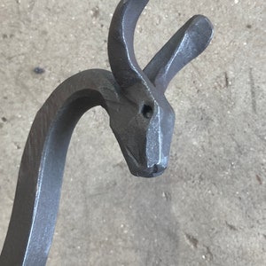 Rabbit Fire Poker / Hand Forged Hare Head / Blacksmith Fire Pit Tool ...