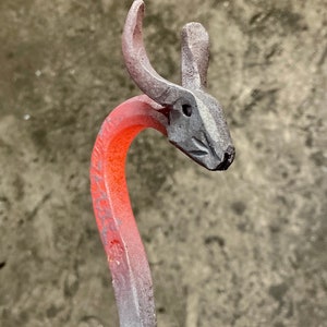 Rabbit Fire Poker / Hand Forged Hare Head / Blacksmith Fire Pit Tool ...