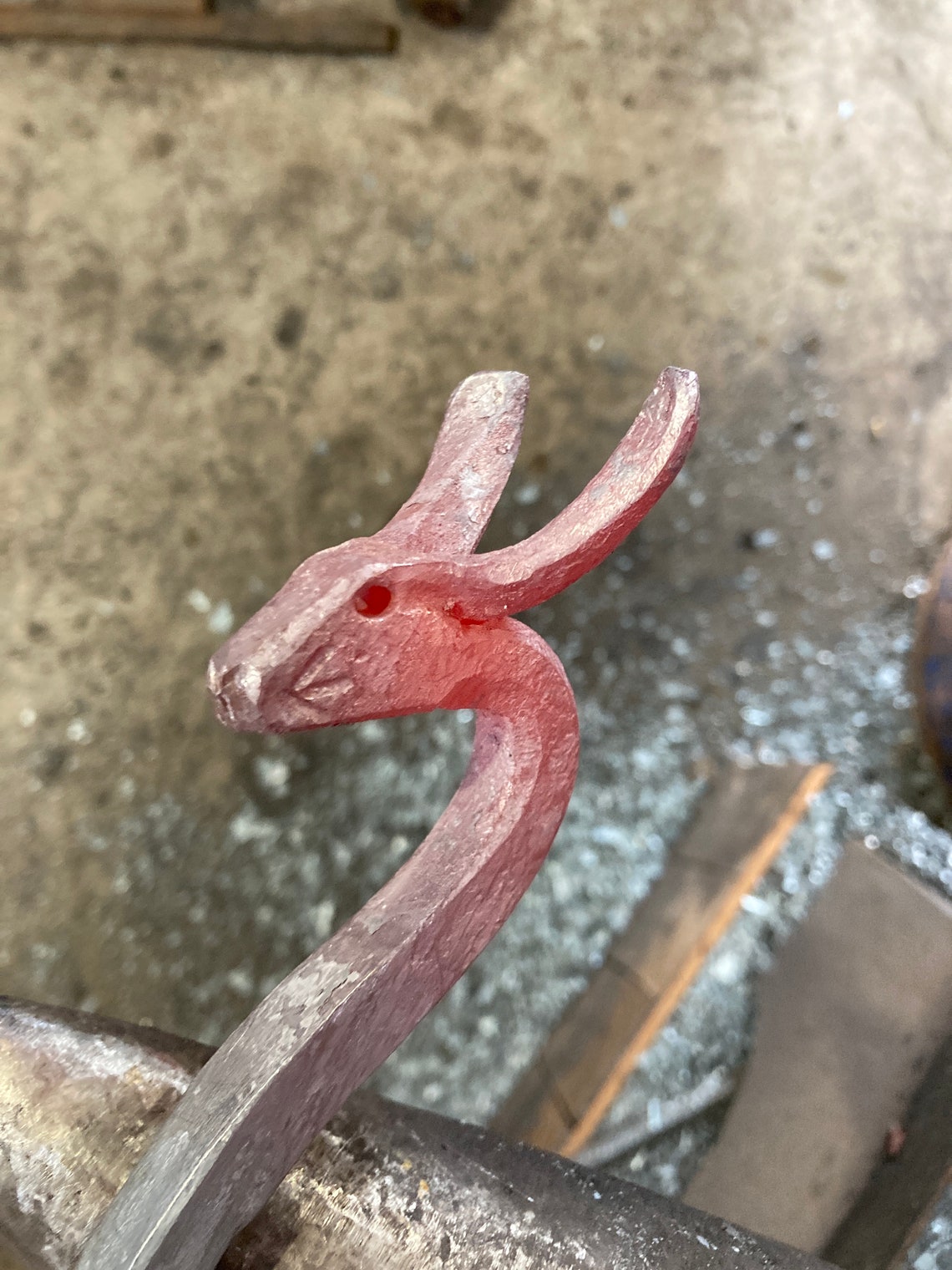 Rabbit Fire Poker / Hand Forged Hare Head / Blacksmith Fire - Etsy UK