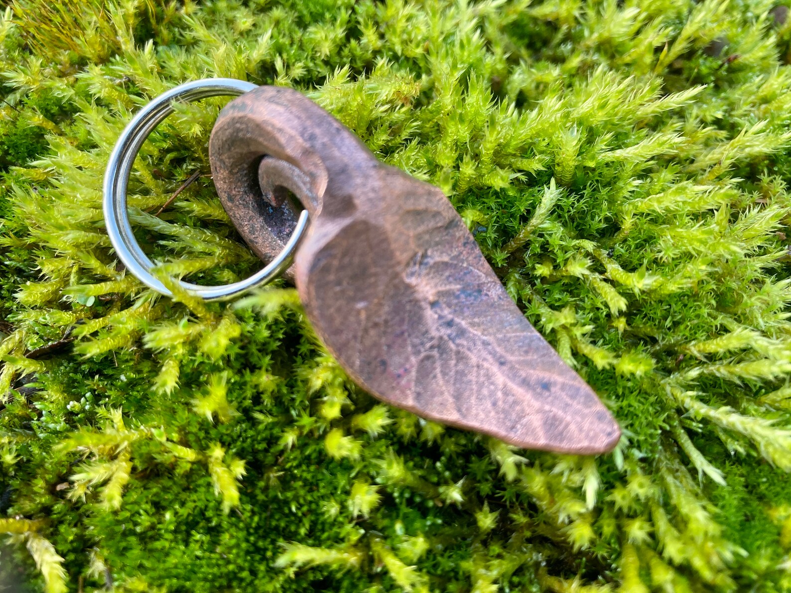 Hand Forged Leaf Keyring / Key Fob / Blacksmith Leaf - Etsy UK