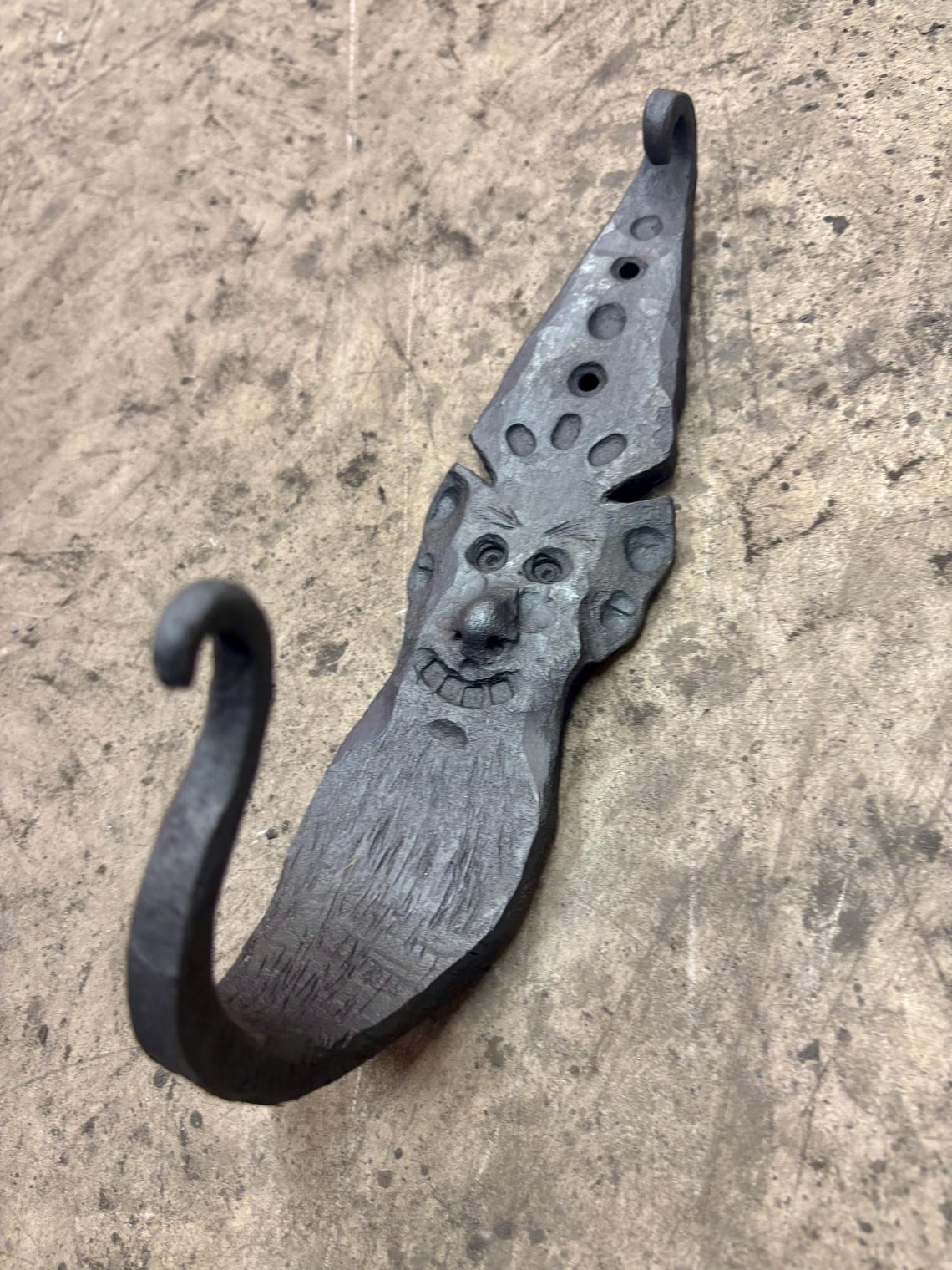 Hand Forged Wizard Face / Gnome Hooks / Blacksmith - Etsy