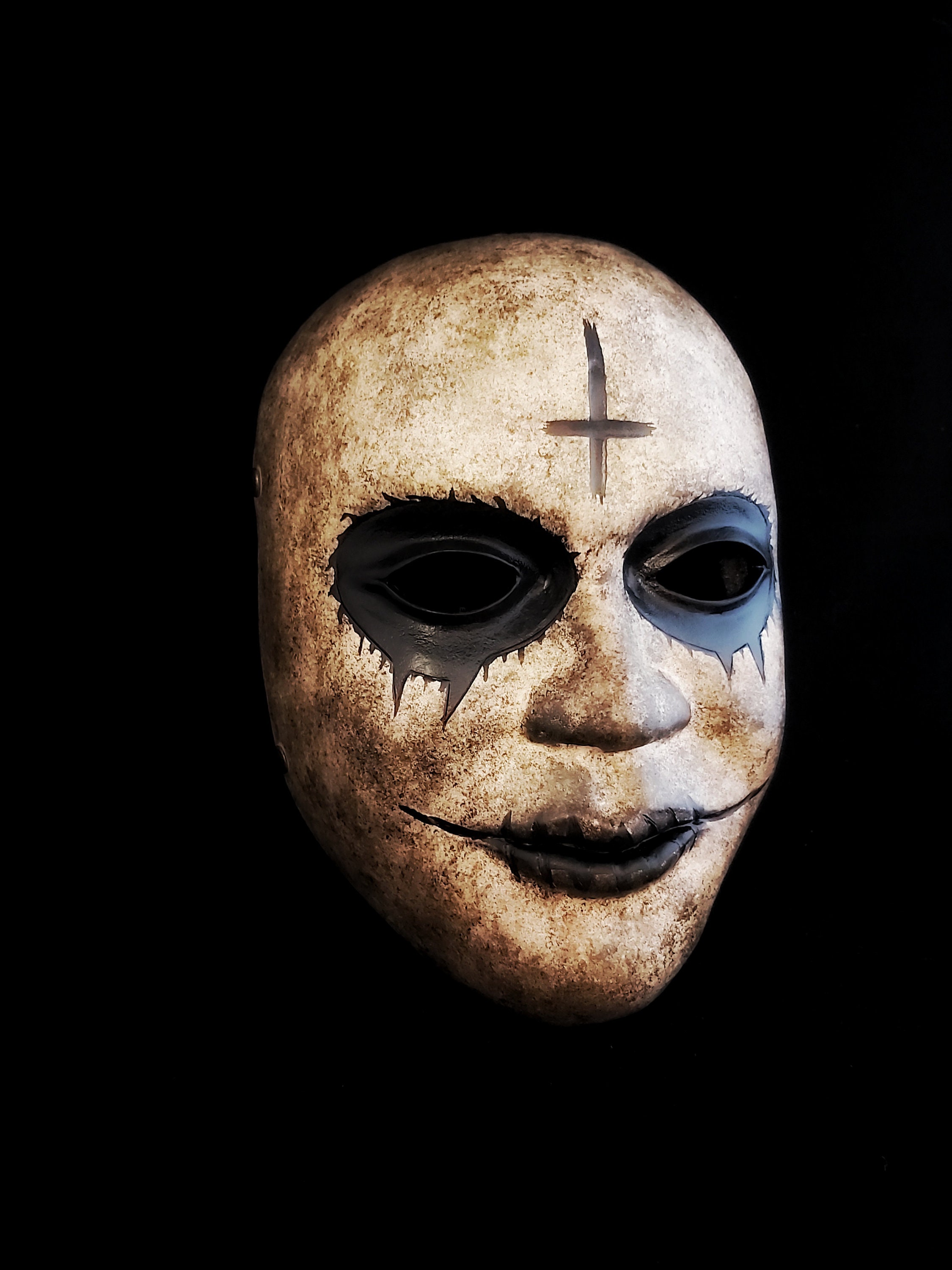 Voodoo maskblack cross polystone resin mask custom made | Etsy