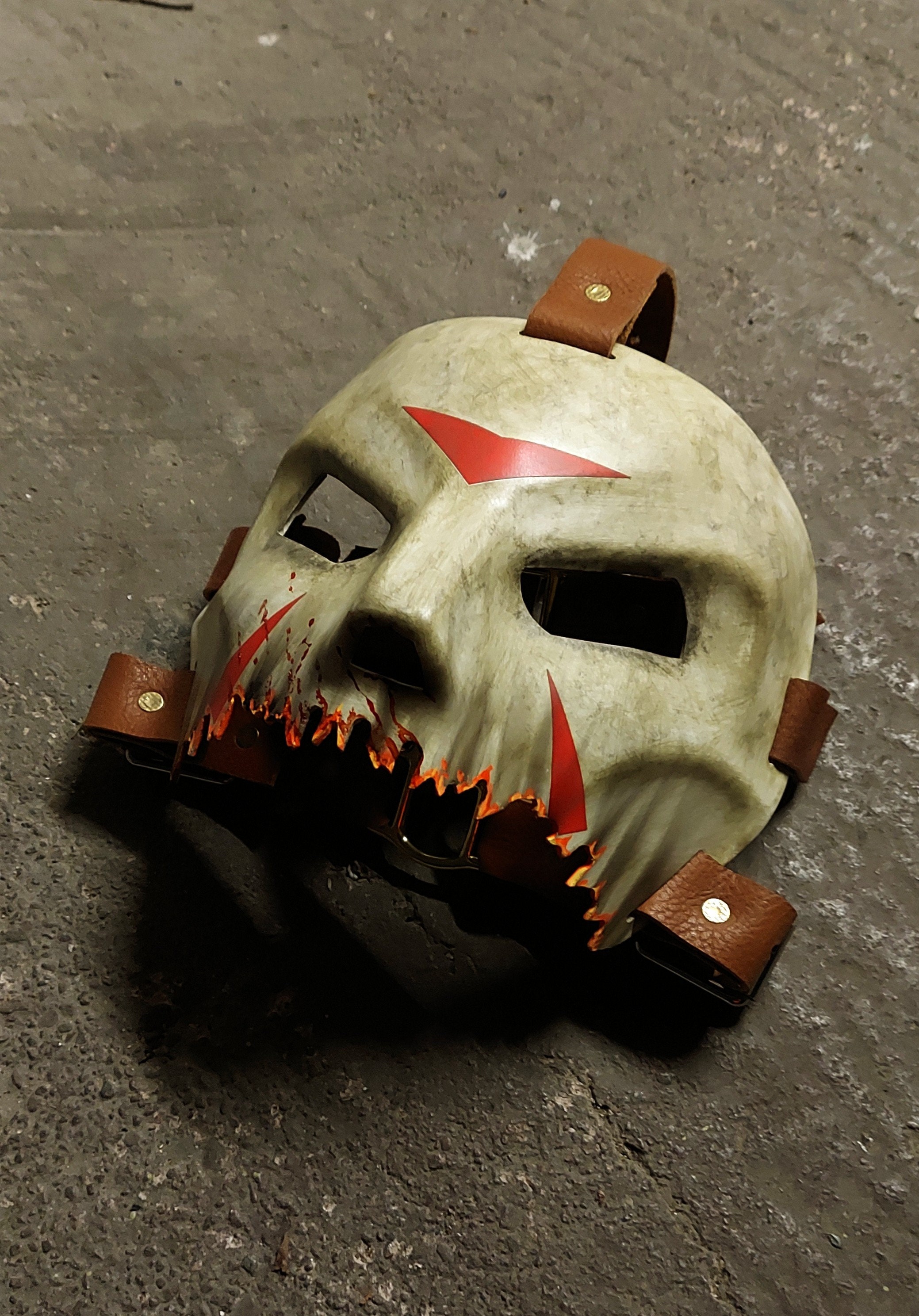 C J Style Shotgun Blast Vintage Style Prop Replica Jason Hockey Mask ...