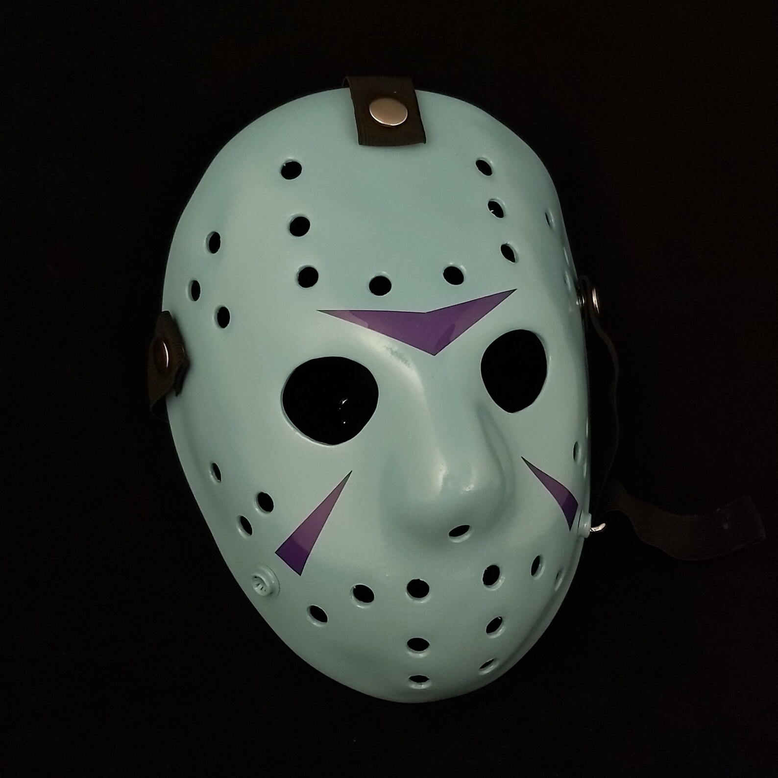 8-BIT Neon Blue Hockey Mask Halloween Mask Custom Made | Etsy