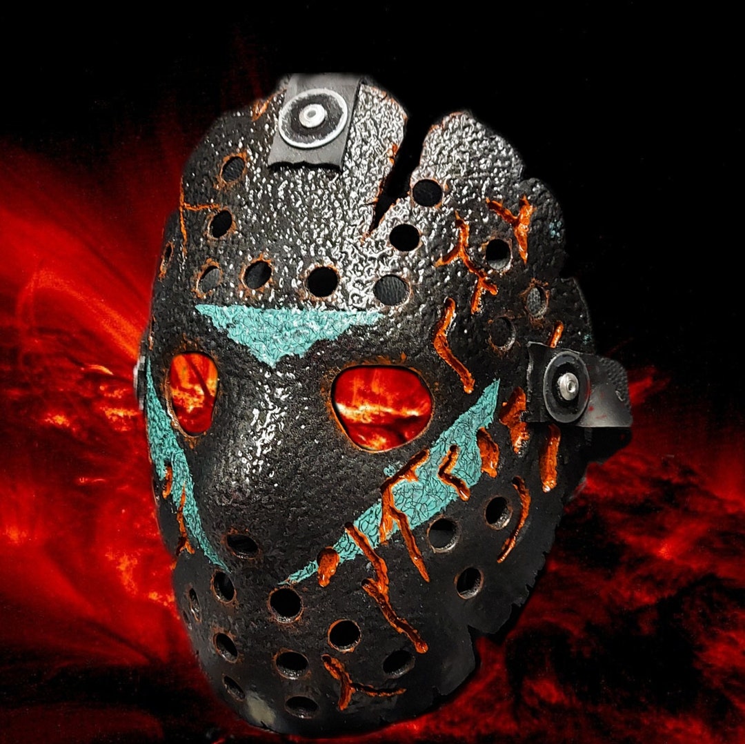Hell Fire Hockey Mask-horror Mask-horror Cosplay-halloween Mask-prop ...