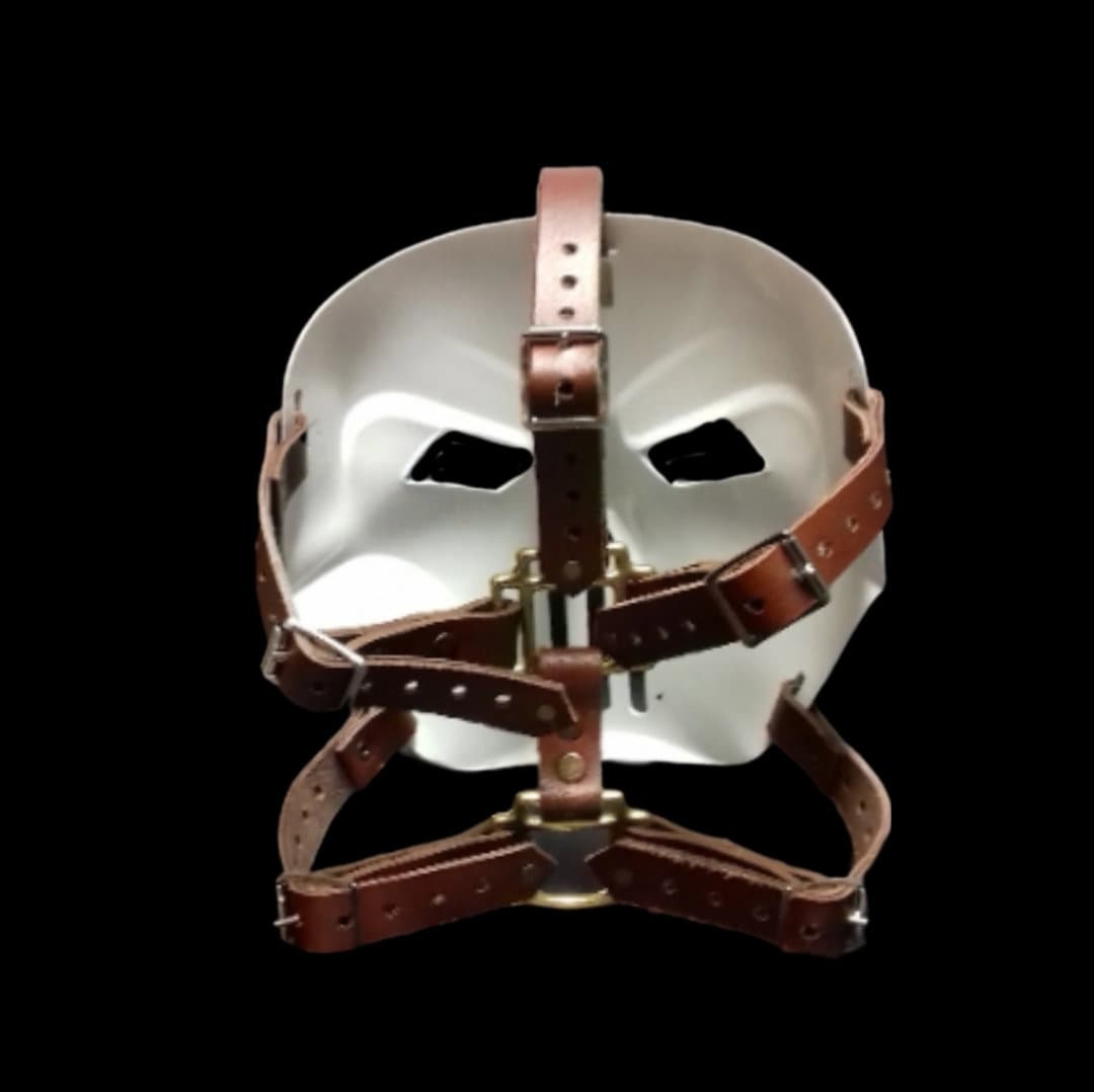 CJ Style Clean Version Hockey Mask - Tan Leather Strap Edition - High ...