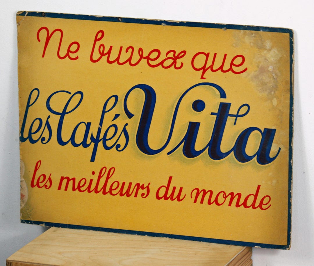 Vintage French Cafe Sign 40cm Advertising Sign Bar Sign Wall Plaque ...