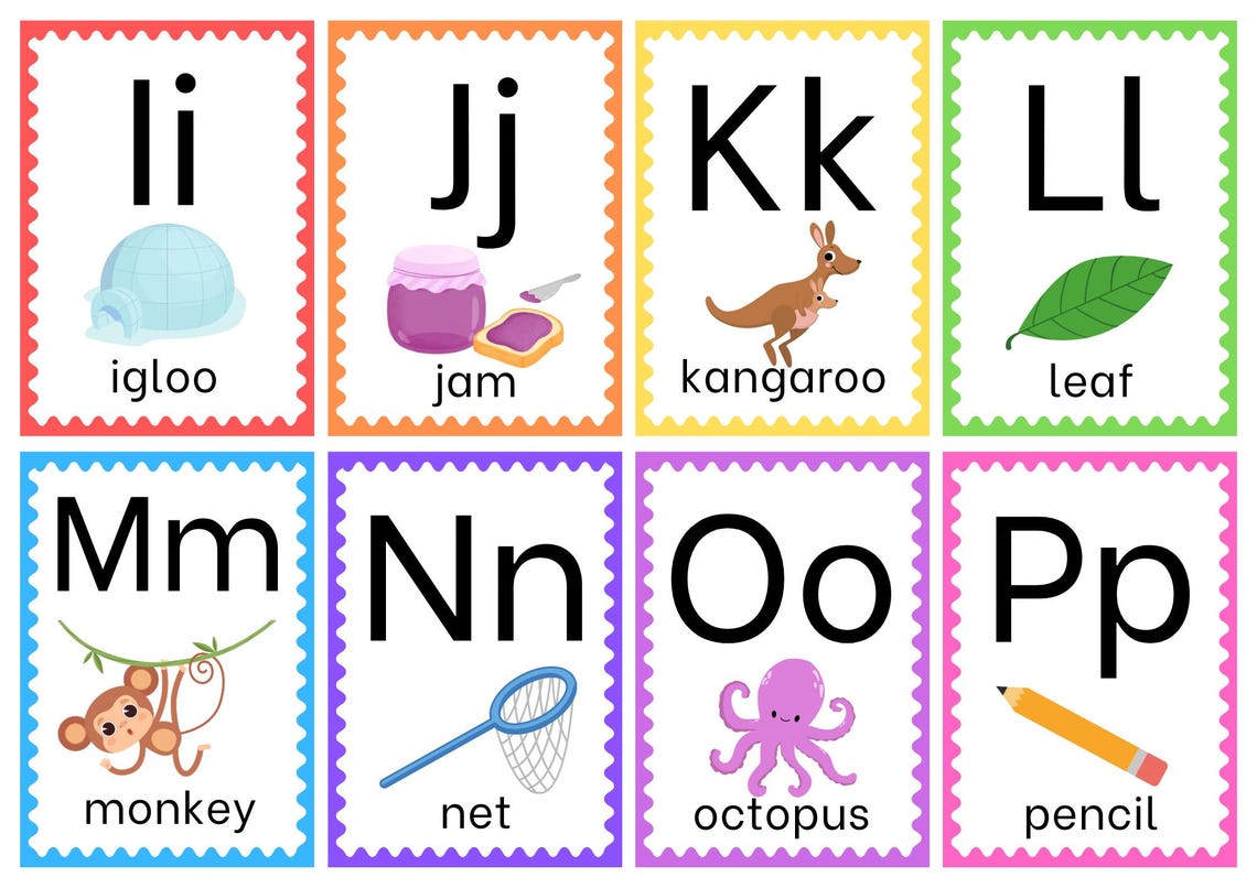 Printable Flashcards - Alphabet for Kids - Etsy