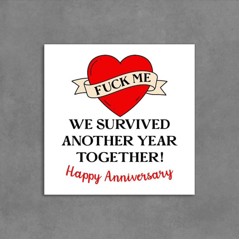Adult Anniversary Card With Swear Words, Funny Rude Humour for Couples ...