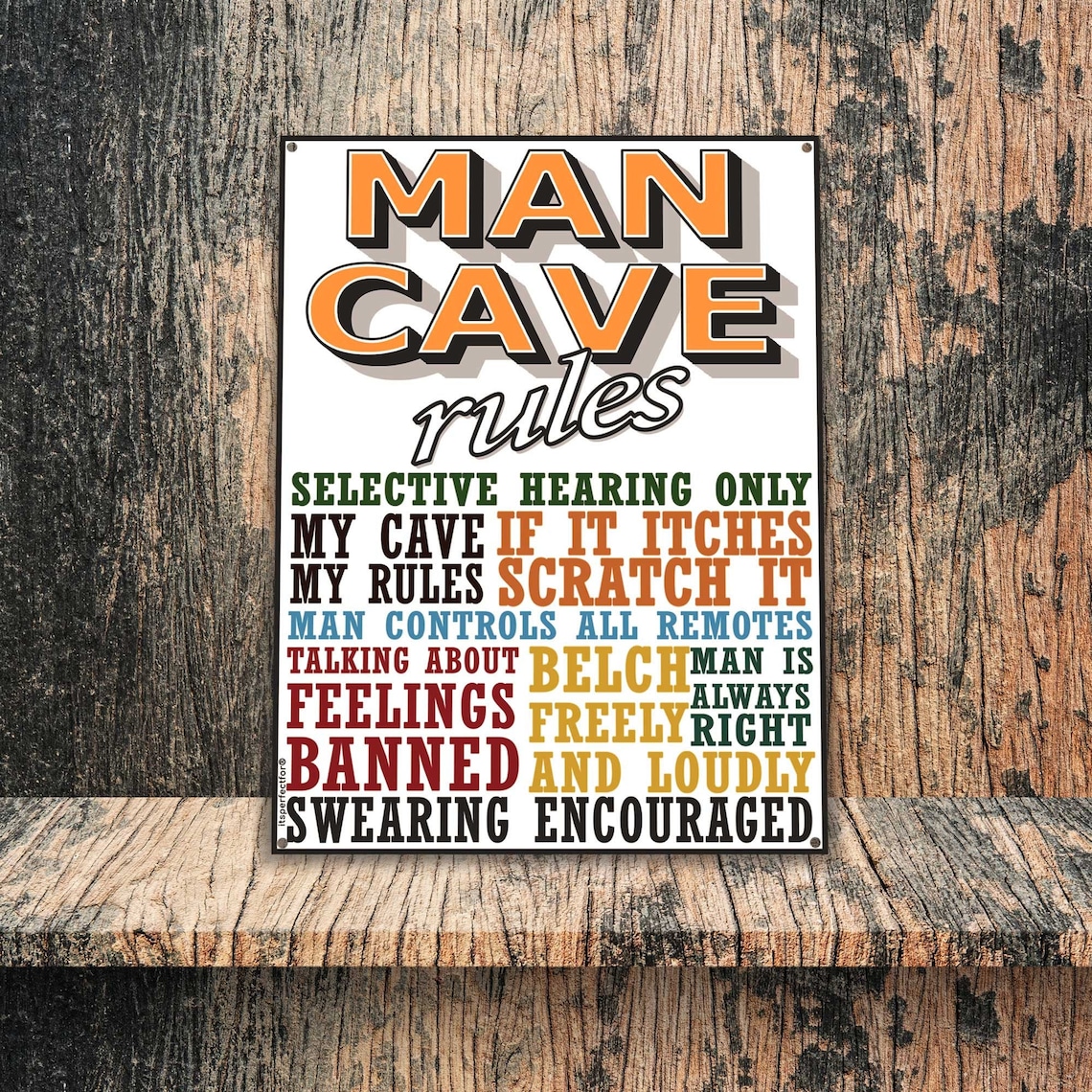 Man Cave Rules Metal Sign/plaque Perfect Christmas Birthday - Etsy