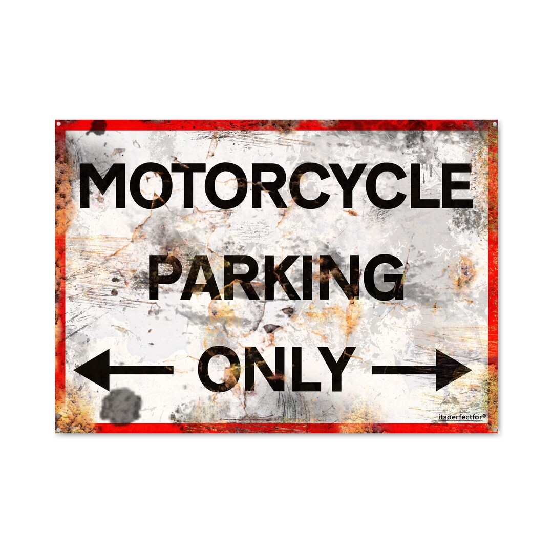 Motorcycle Parking Only Metal Sign - Biker Man Cave Decor - Etsy UK