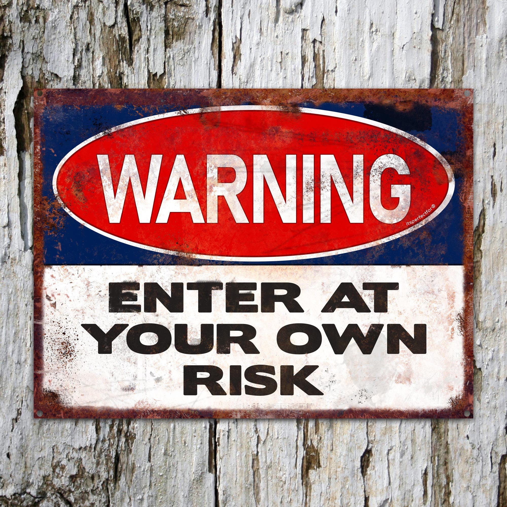 Warning Enter at Your Own Risk Sign for Home Garden - Etsy UK