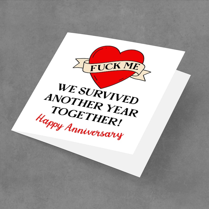 Adult Anniversary Card With Swear Words, Funny Rude Humour for Couples ...