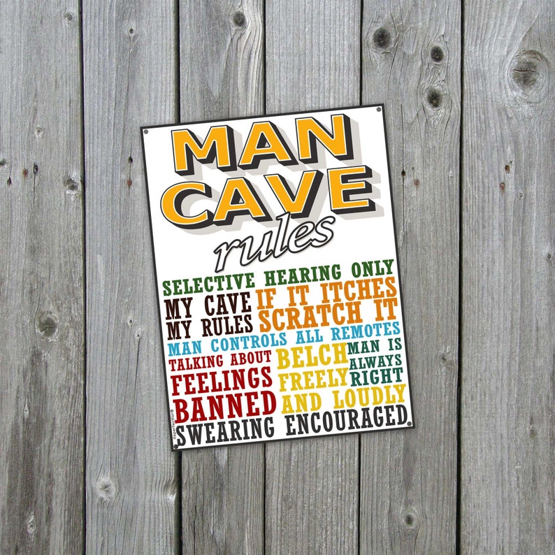Man Cave Rules Metal Sign/plaque Perfect Christmas Birthday - Etsy