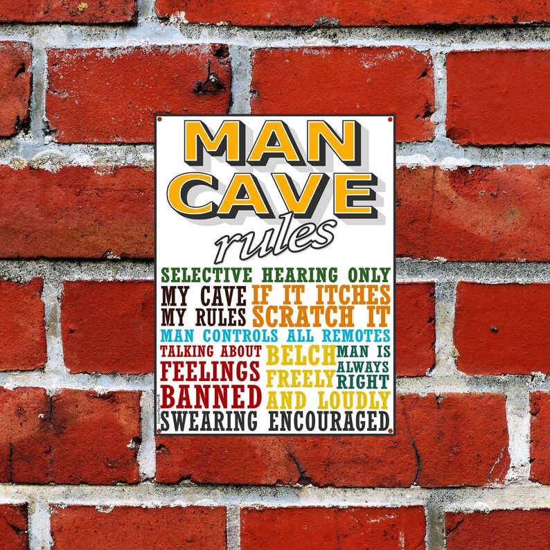 Man Cave Rules Metal Sign/plaque Perfect Christmas Birthday - Etsy