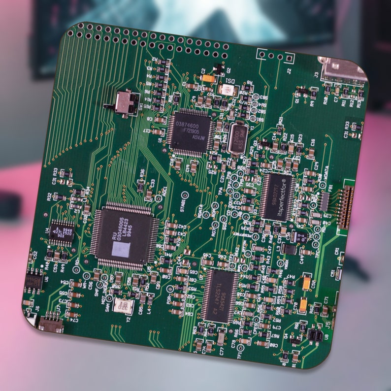 Drinks Coaster Circuit Board Design Geeky Computer Gamer Tech Etsy Uk