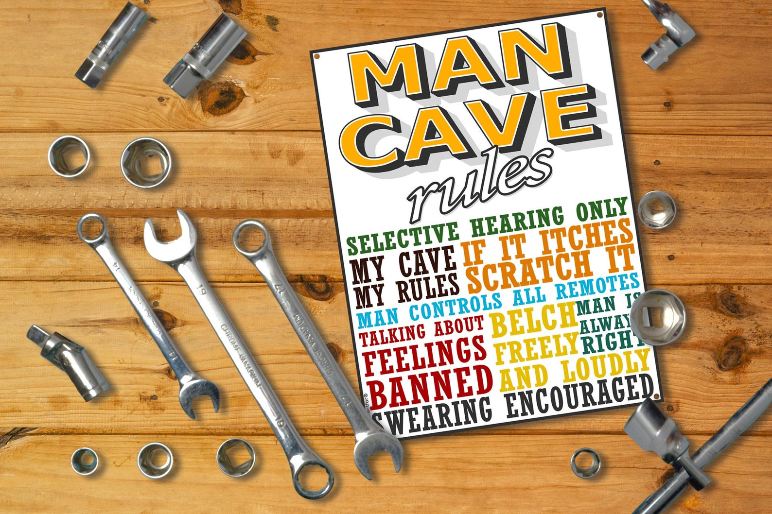 Man Cave Rules Metal Sign/plaque Perfect Christmas Birthday - Etsy