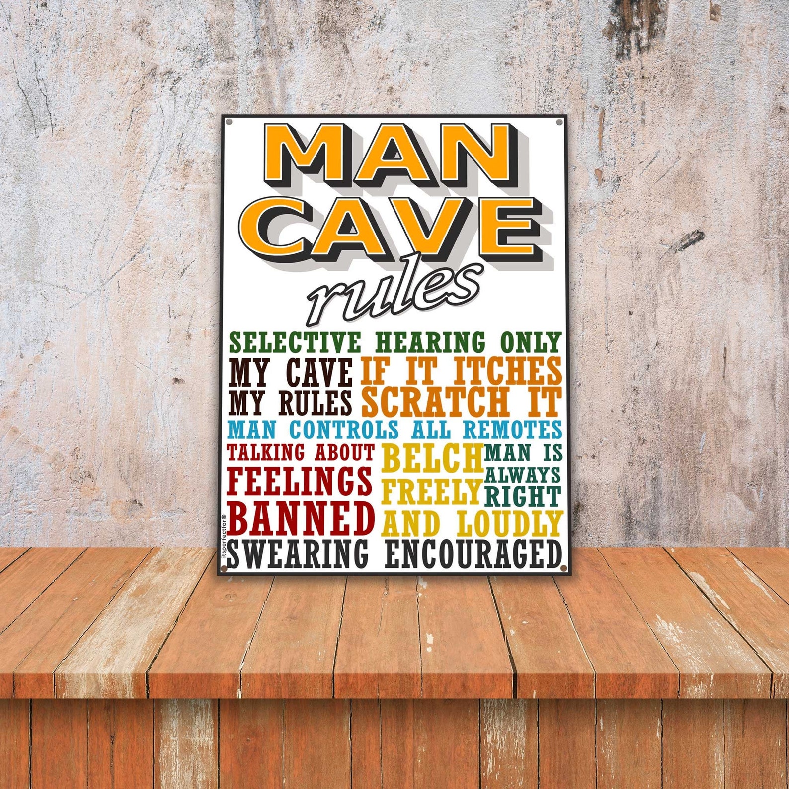 Man Cave Rules Metal Sign/plaque Perfect Christmas Birthday - Etsy
