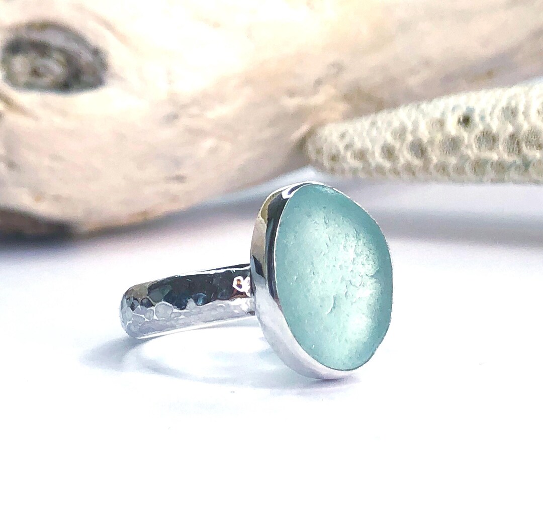 Custom Cornish Sea Glass Ring: Sterling Silver Statement Ring - Etsy UK