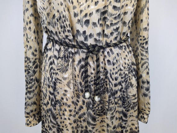 TISSUS LEONARD PARIS vintage 70s leopard print jersey… - Gem