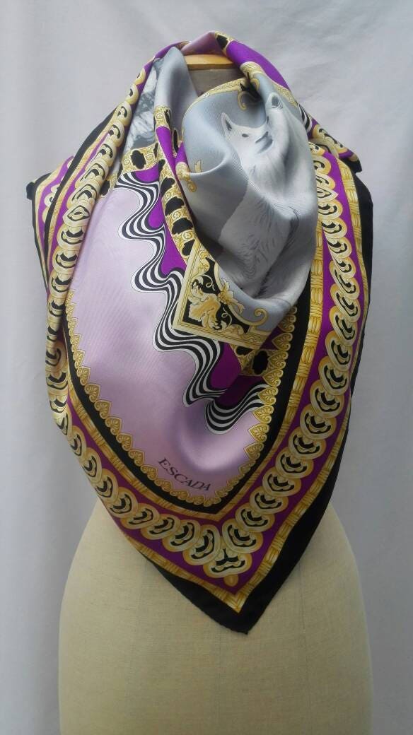 ESCADA vintage 80s polar bears silk scarf
